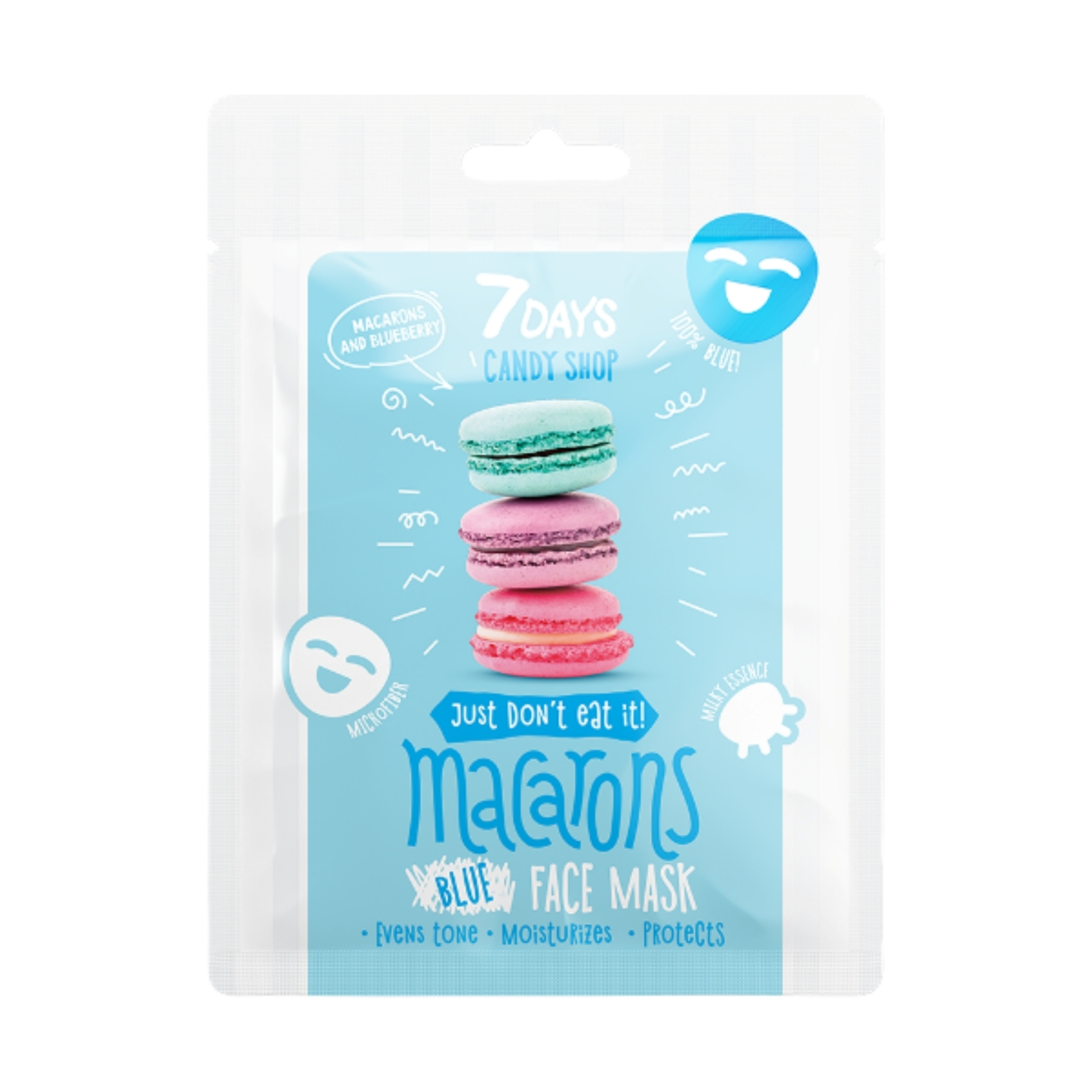 7DAYS CANDY SHOP BLUE FACE MASK MACARONS 25g – Ultra Panama