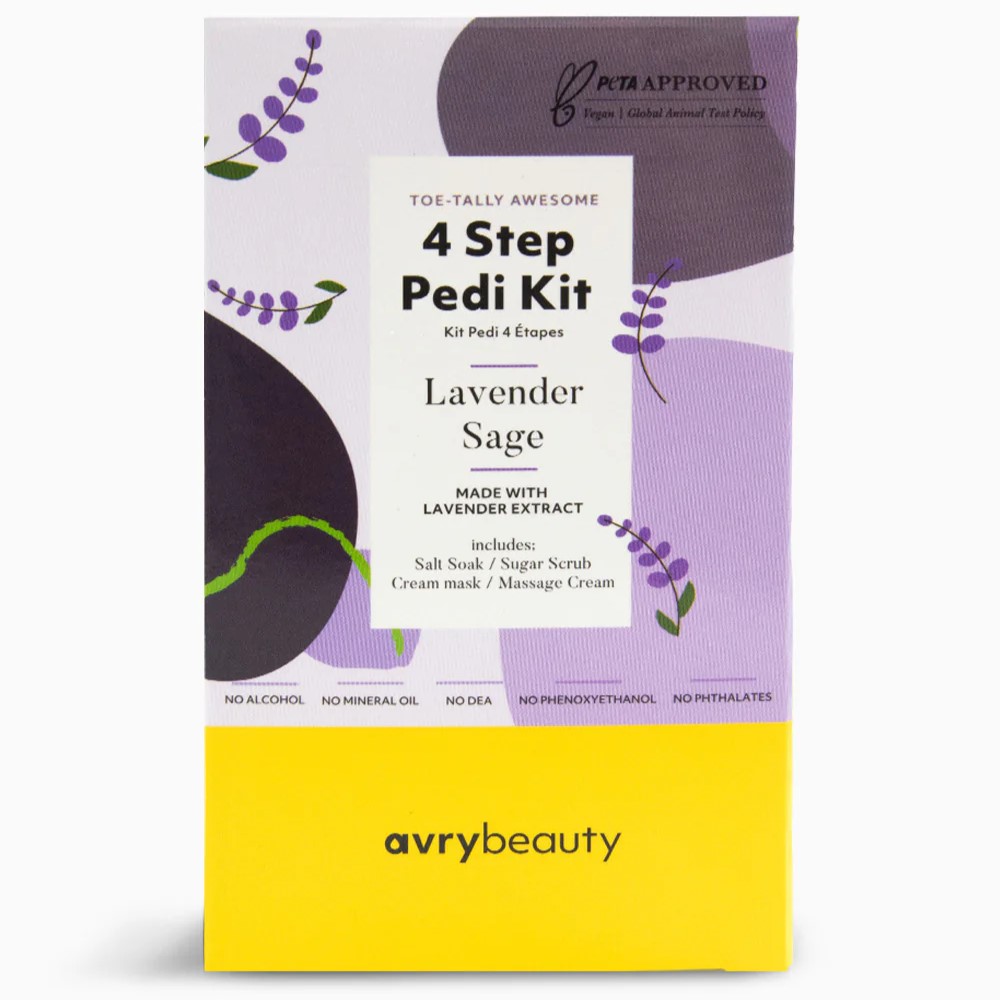 AVRY BEAUTY 4 STEP PEDI KIT – LAVENDER SAGE AB115LVSG – Ultra Panama