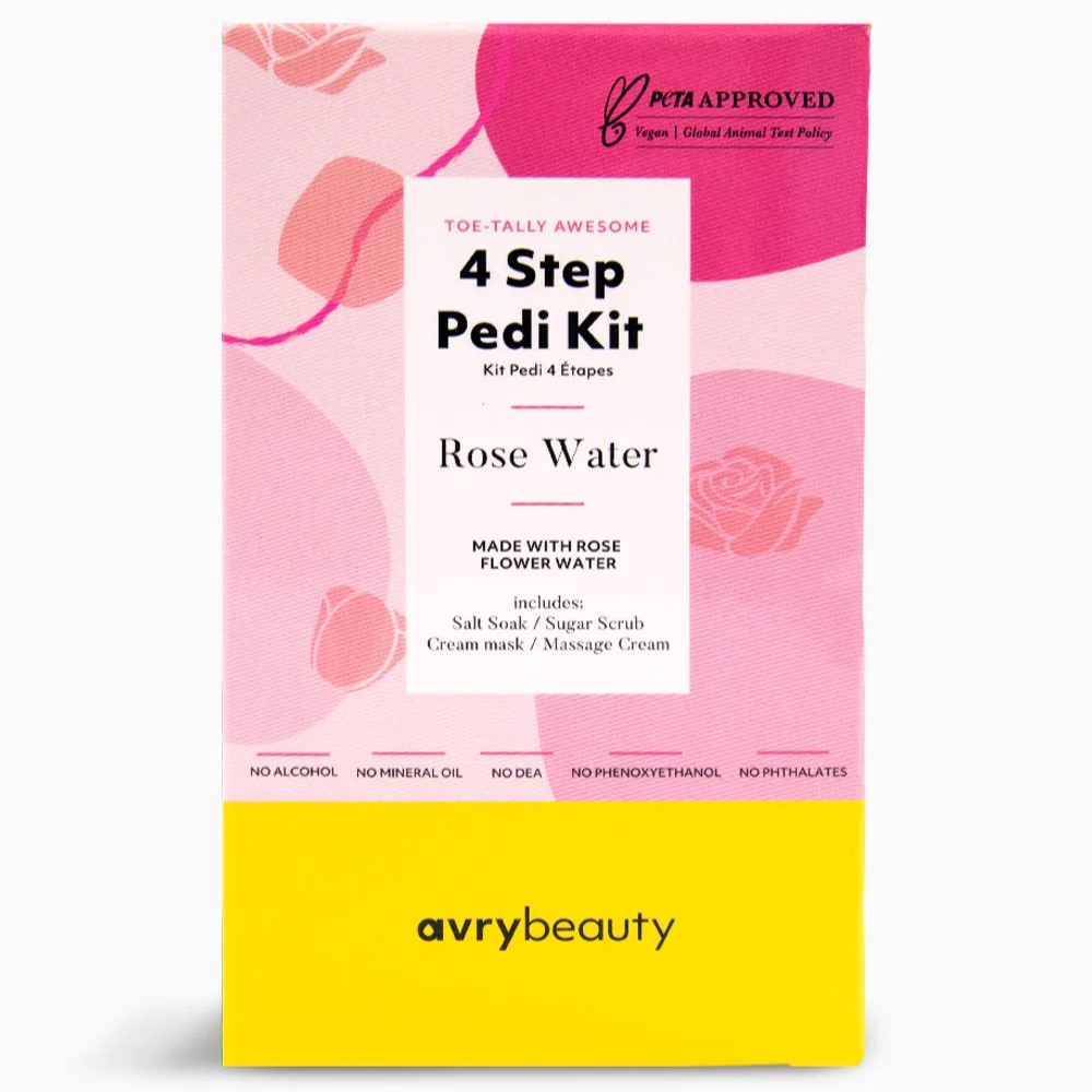 AVRY BEAUTY 4 STEP PEDI KIT – ROSE WATER AB115RSWT – Ultra Panama