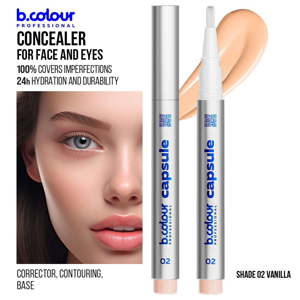 B.COLOUR CAPSULE PRO PRO HYDRATING FACE & EYES CONCEALER 02 VANILLA 2 ...