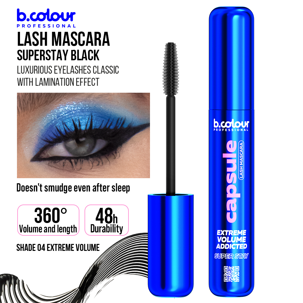 B.COLOUR CAPSULE PRO PROSUPERSTAY BLACK LASH MASCARA 04 EXTREME VOLUME ...