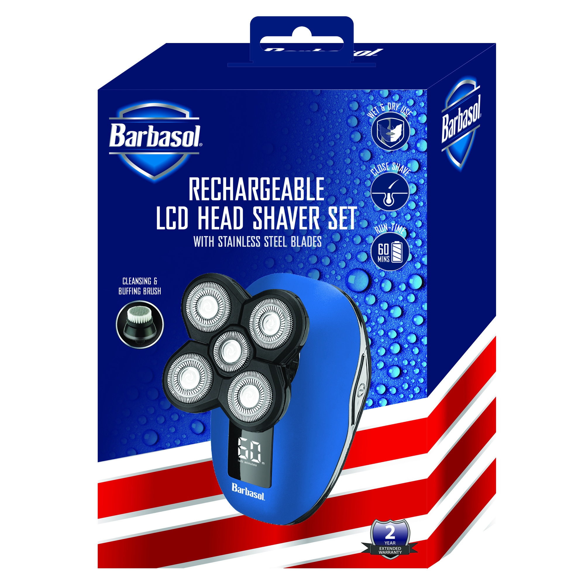 BARBASOL RECHARGEABLE LCD HEAD SHAVER SET CBT 1-9000-SIG – Ultra Panama