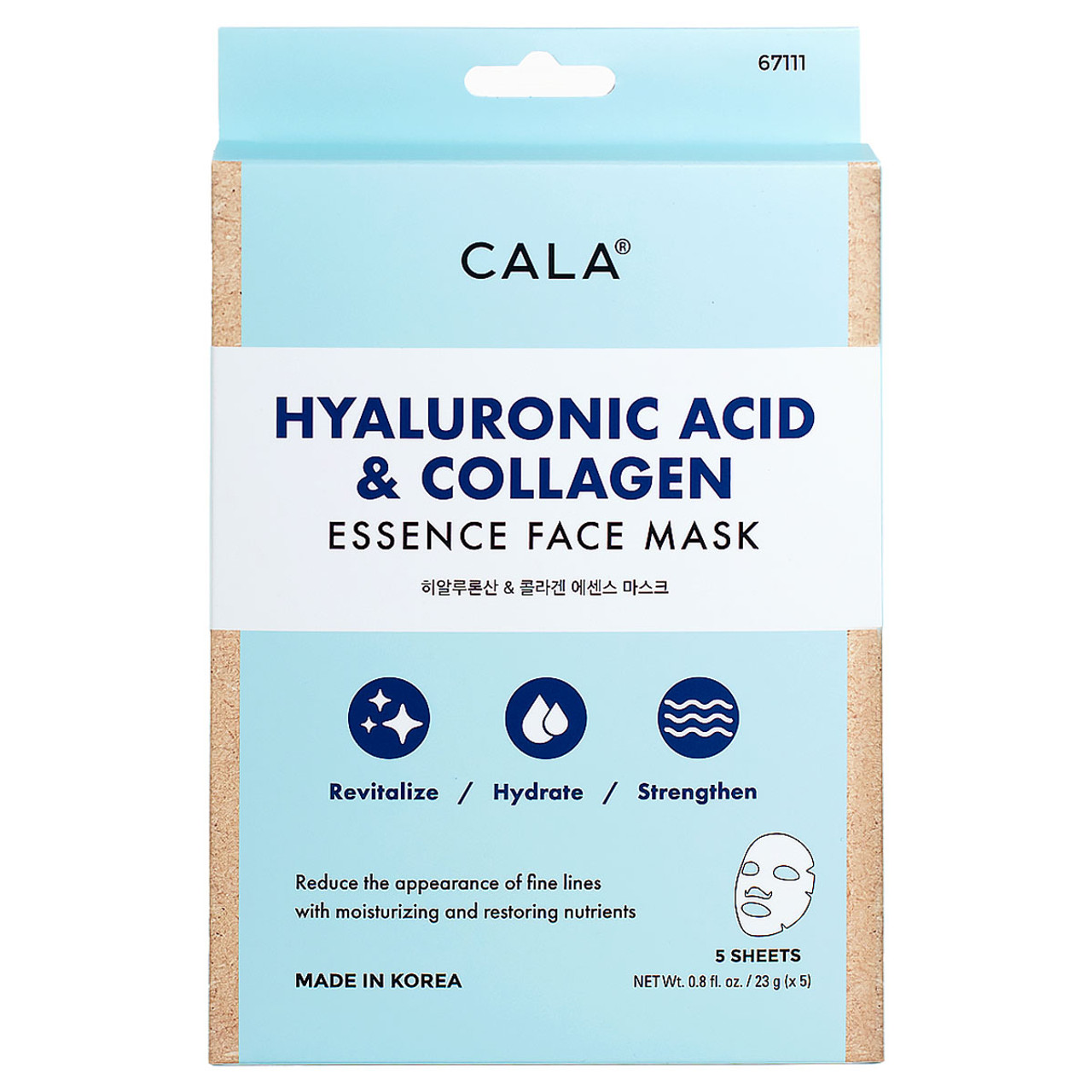CALA HYALURONIC ACID & COLLAGEN ESSENCE FACE MASK 5 SHEETS 67111 ...