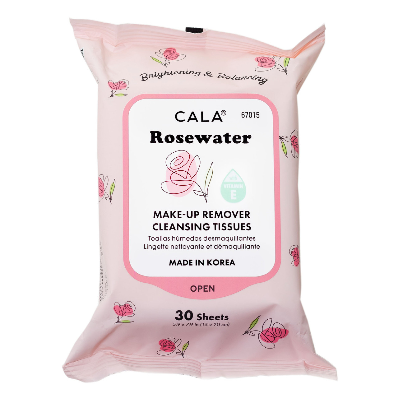 CALA ROSEWATER MAKE UP REMOVER CLEANSING TISSUES 30 SHEETS 67015 ...