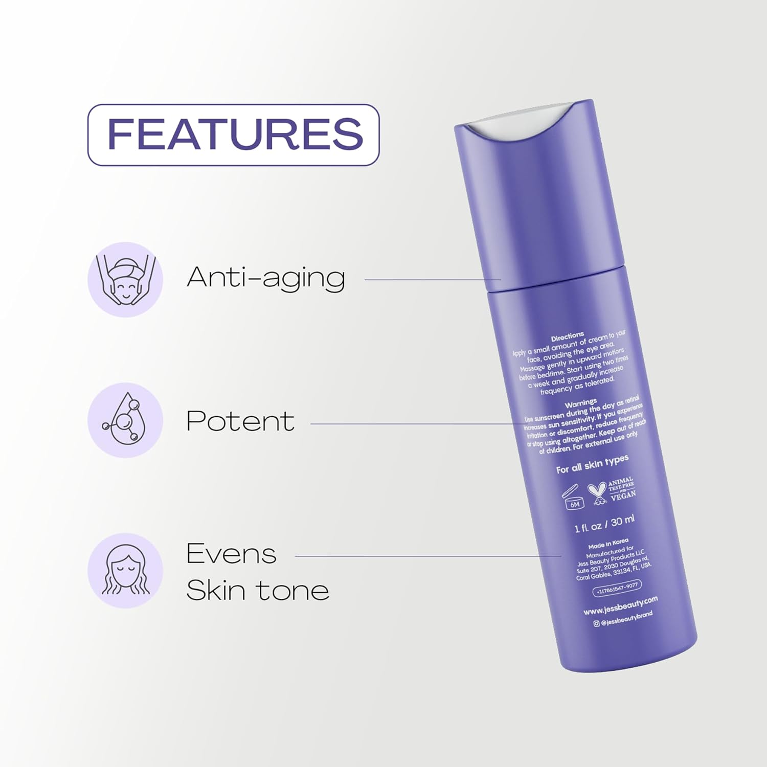 JESS BEAUTY TIMELESS SKIN RETINOL CREAM 30ml – Ultra Panama