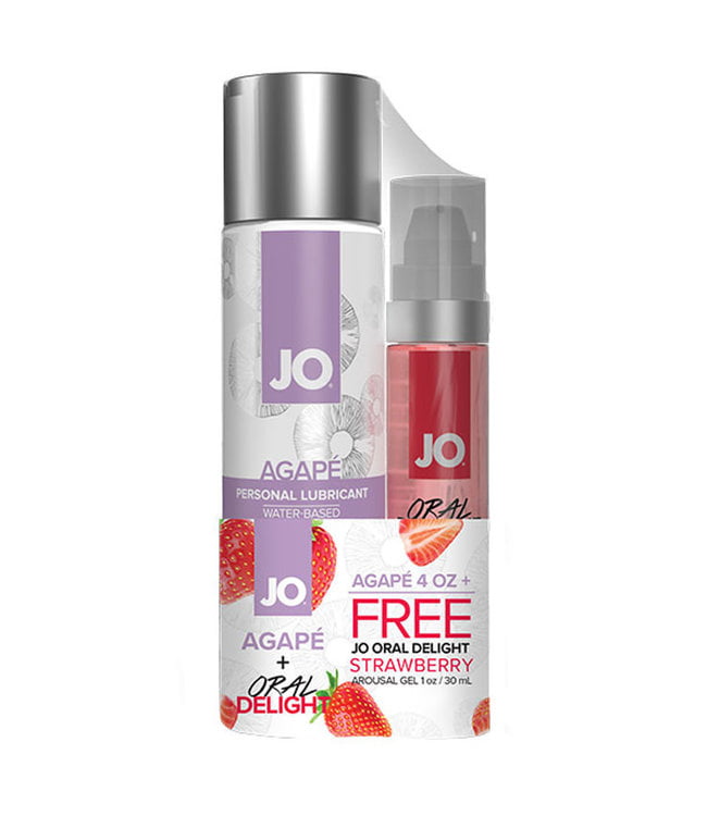 JO AGAPE 4oz PLUS FREE JO ORAL DELIGHT 120ml & STRAWBERRY AROUSAL GEL ...
