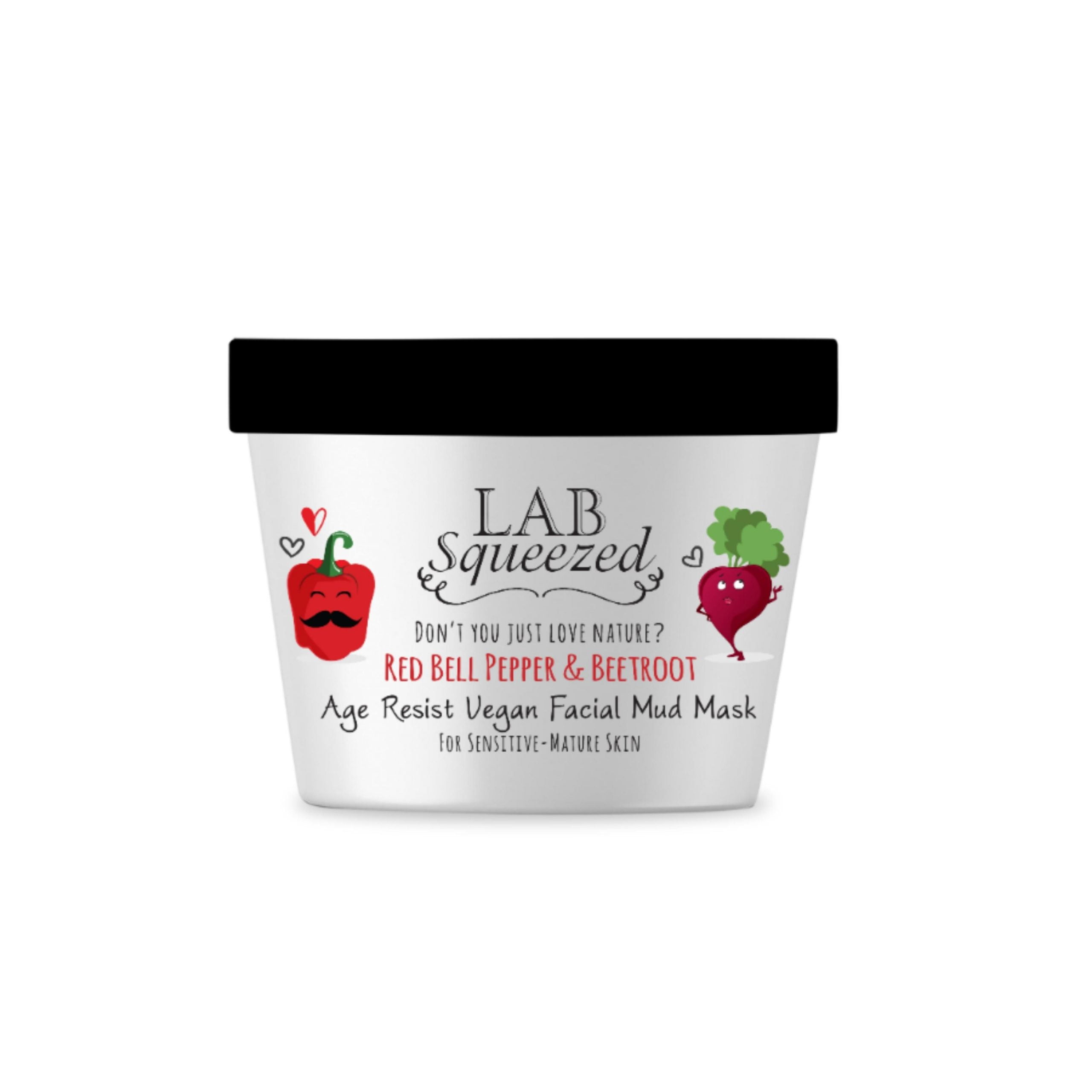 LAB SQUEEZED RED BELL PEPPER BEETROOT VEGAN FACIAL MUD MASK 100ml ...