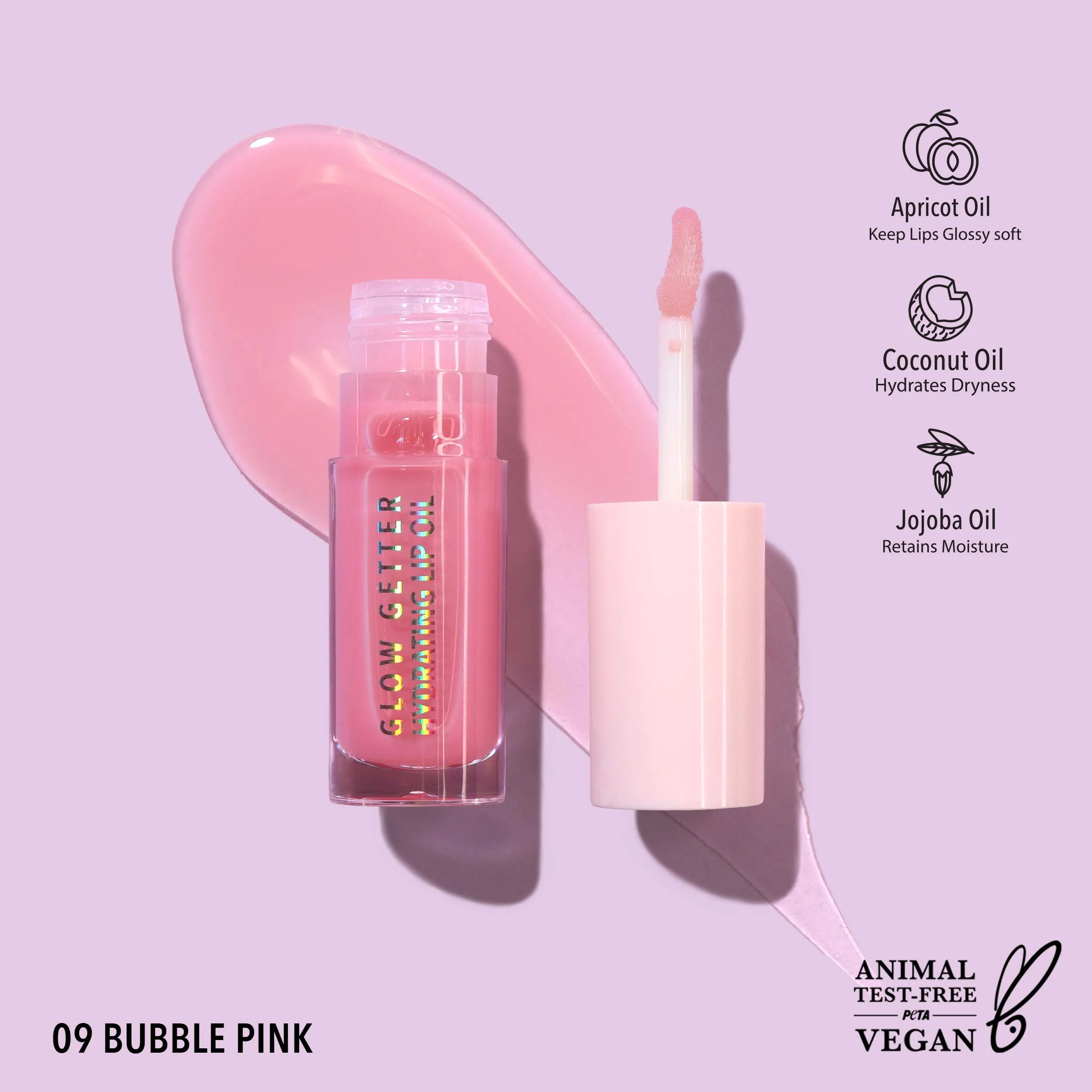 MOIRA GLOW GETTER HYDRATING LIP OIL 09 RUBBLE PINK GLO009 – Ultra Panama