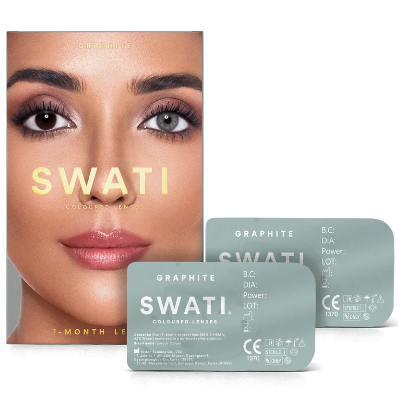 SWATI CONTACT LENSES GRAPHITE DARK GREY 1 MONTH – Ultra Panama