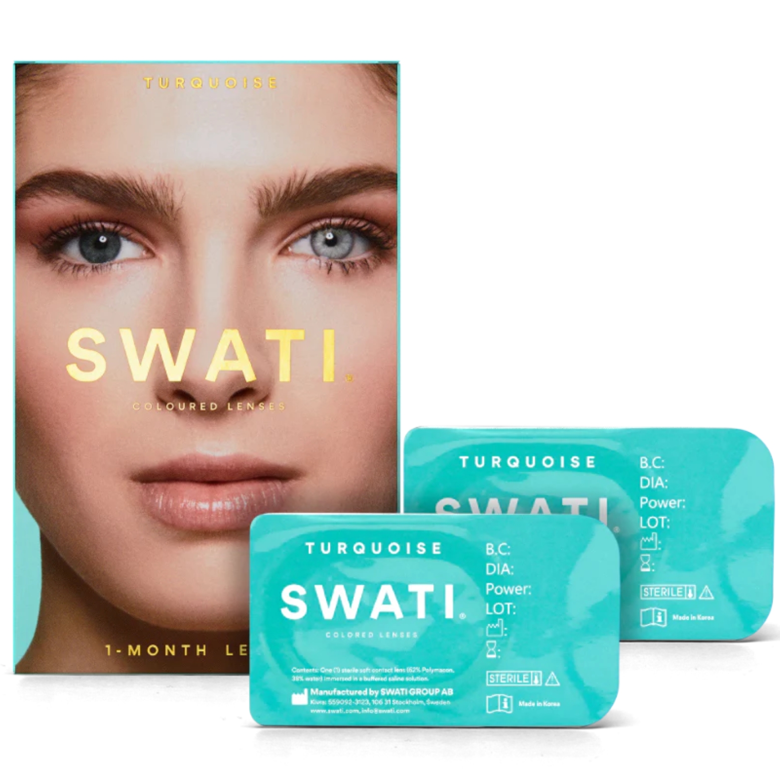SWATI CONTACT LENSES TURQUOISE GREY BLUE 1 MONTH – Ultra Panama